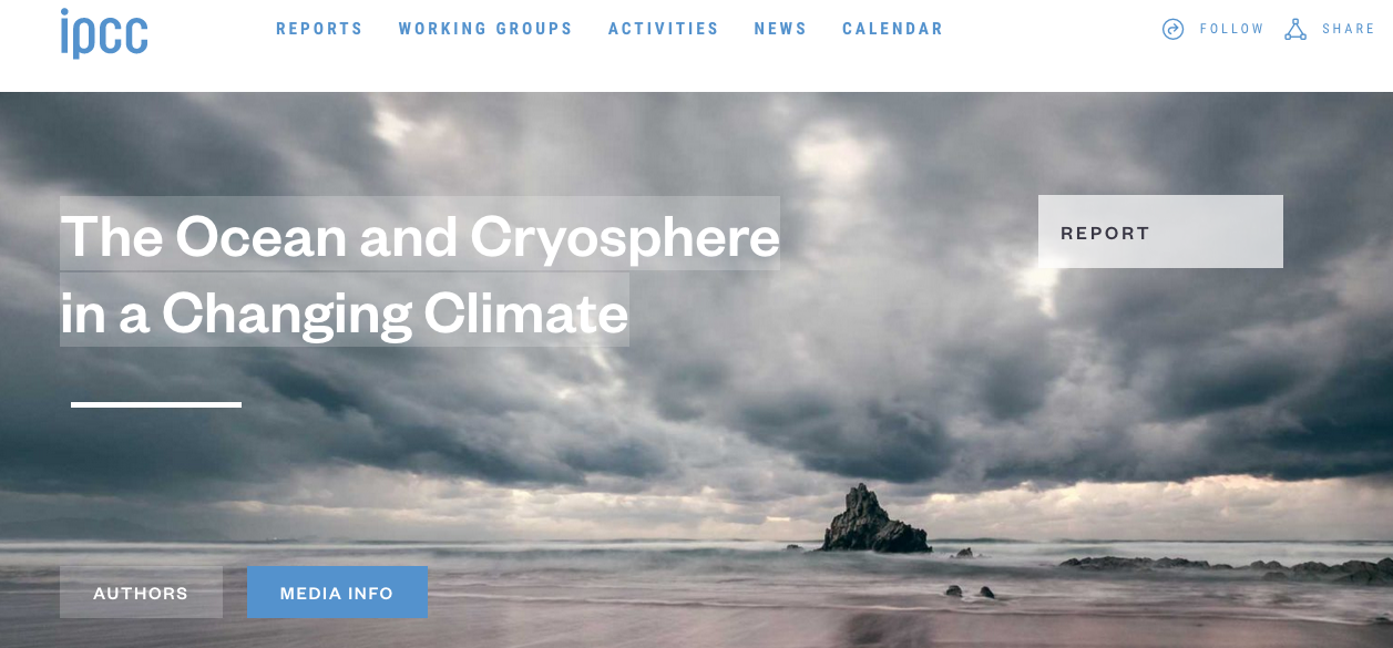 The IPCC new special report “The Ocean and Cryosphere in a Changing ...